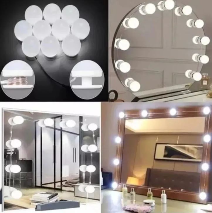 Kit Luces Led Usb Para espejo Camarin 10 Focos Maquillaje Adhesivas ...
