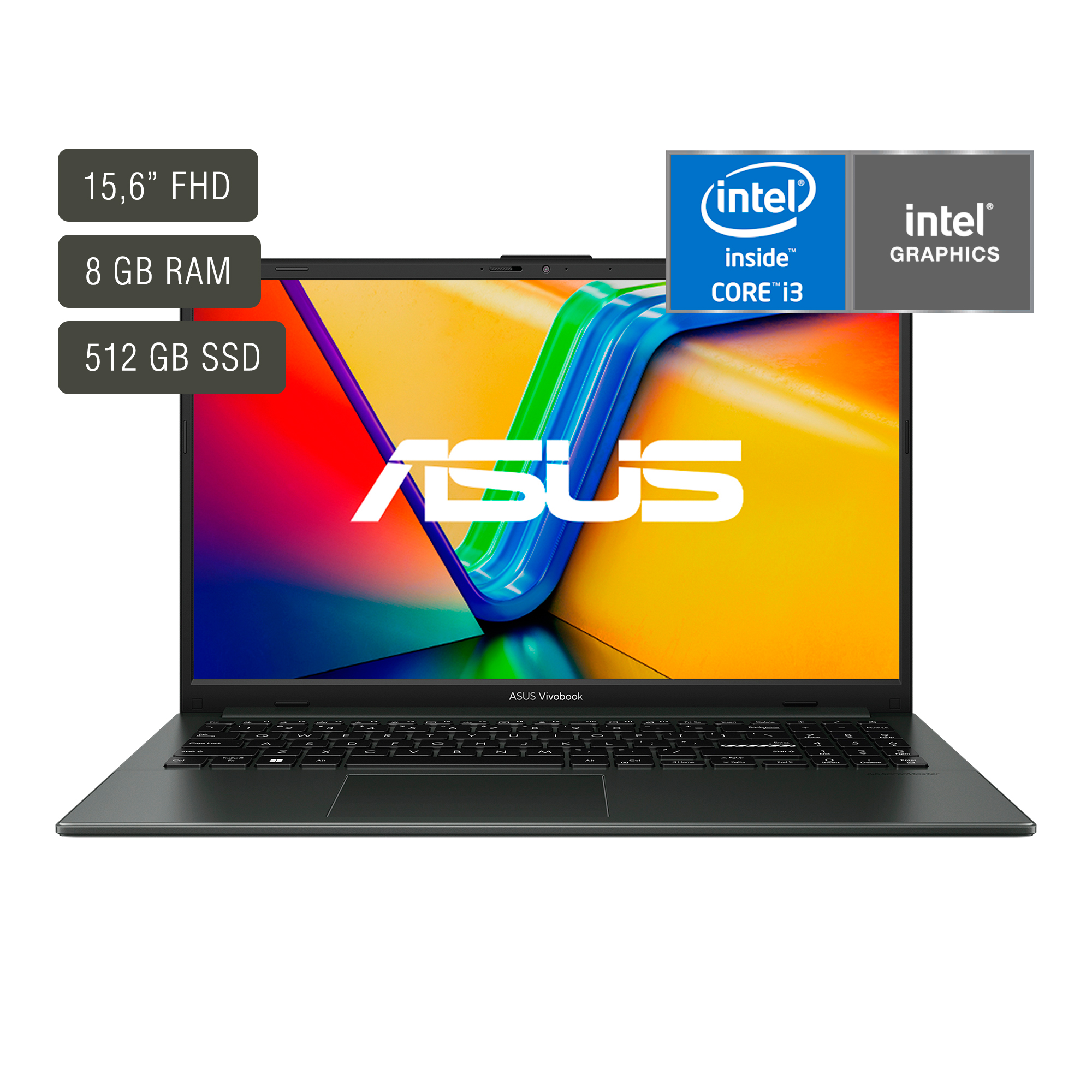 Notebook Asus Vivobook 15,6" / Core I3 / 8GB / 512GB / Win11 • GoStore